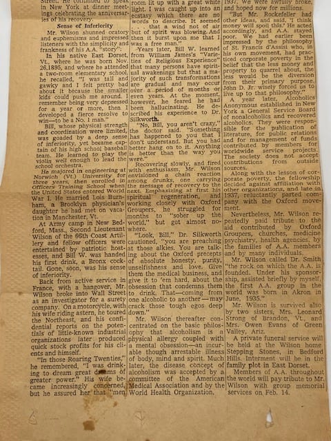 Bill W. of Alcoholics Anonymous Dies - January 24, 1971 | Recovery Speakers